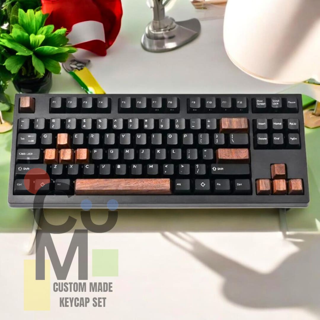Custom Walnut Wood Keycaps OEM Height Keycap, Comfortable Touch Custom ...