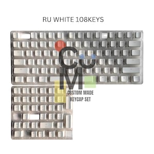 Russian Keycaps ISO Backlit Keycap Set, Black/white Pudding Keycap Set ...