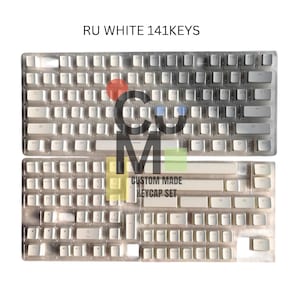 Russian Keycaps ISO Backlit Keycap Set, Black/white Pudding Keycap Set ...