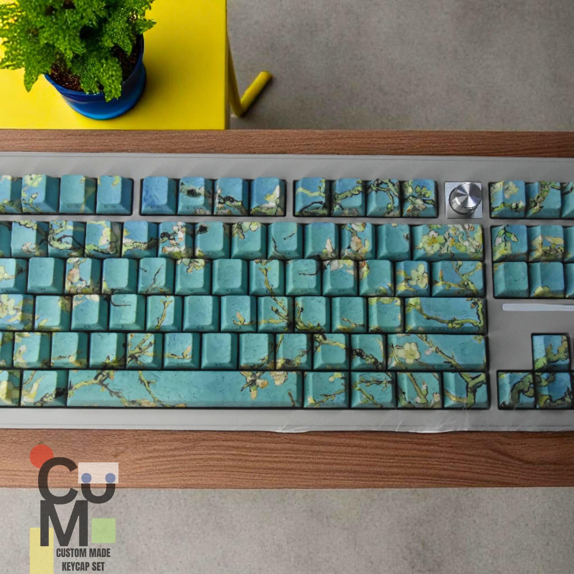 Custom Hand-painted Van Gogh's Oil Painting Keycap Original Height Side ...
