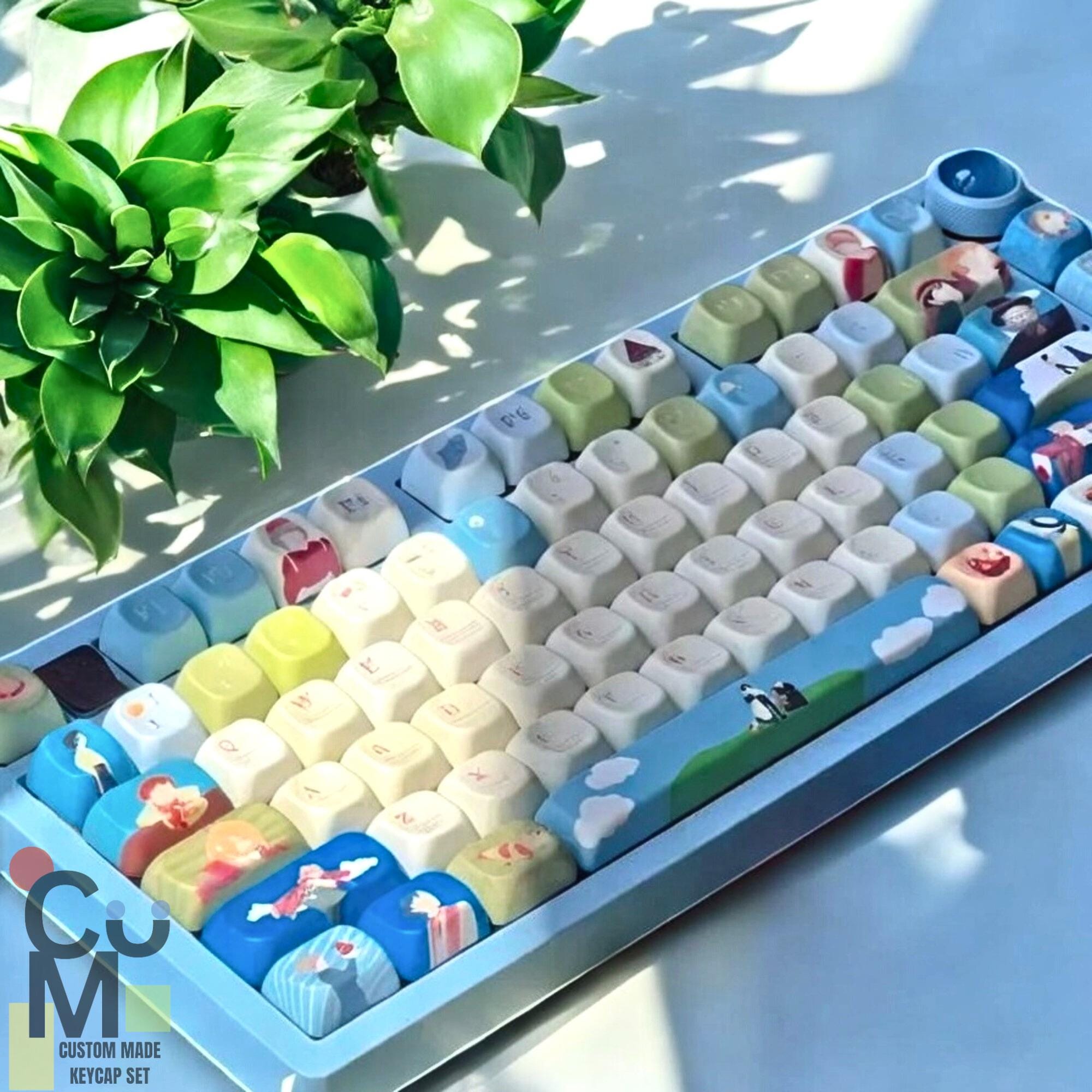 Summer Keycaps Ghibli Anime Japanese Style Keycap 144 Set PBT Custom ...
