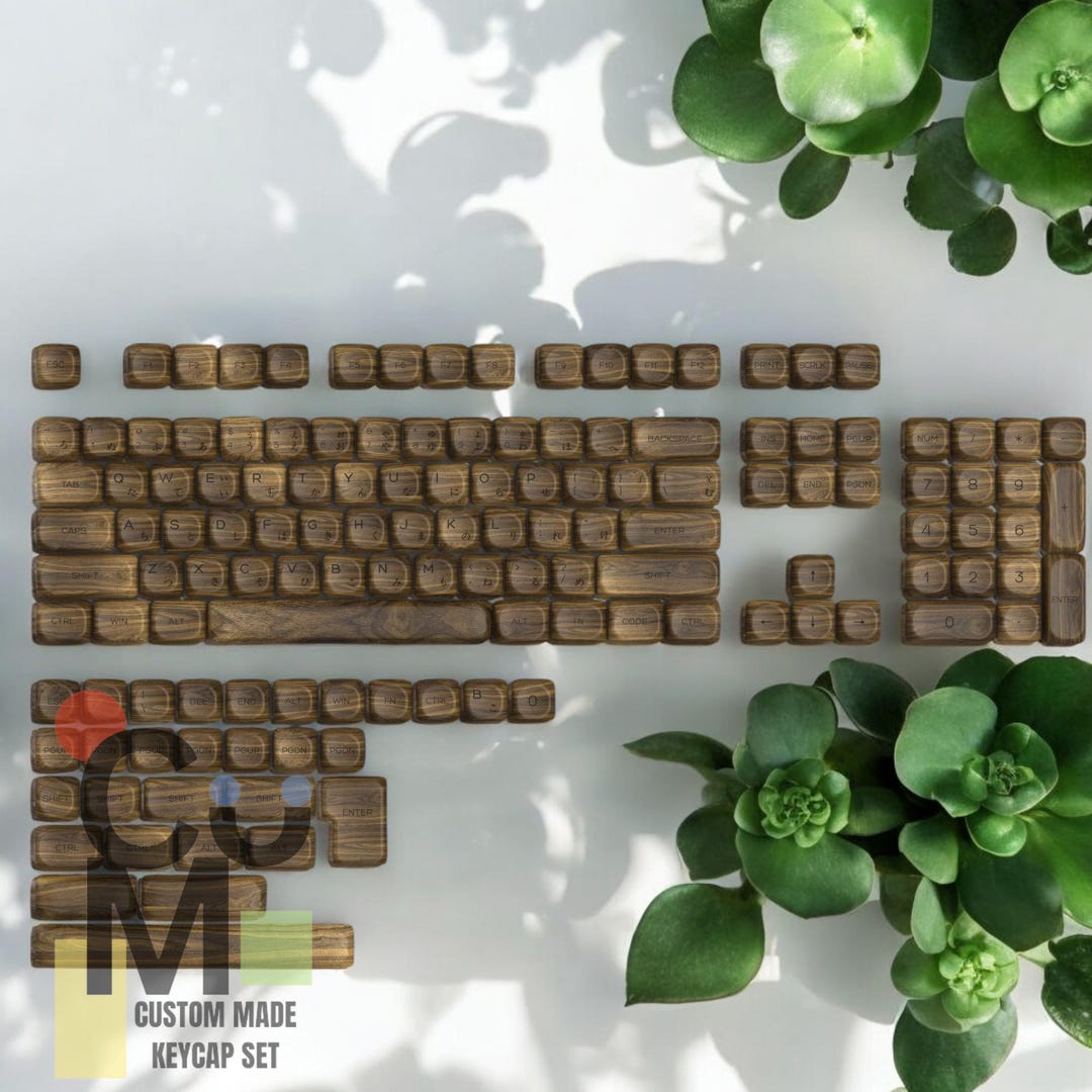 134 Key Walnut Wood Theme PBT Keycap Set MOA Profile Cherry MX ...