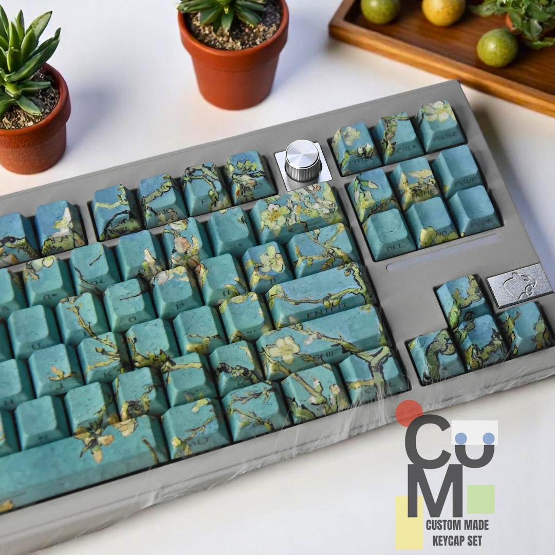 Custom Hand-painted Van Gogh's Oil Painting Keycap Original Height Side ...