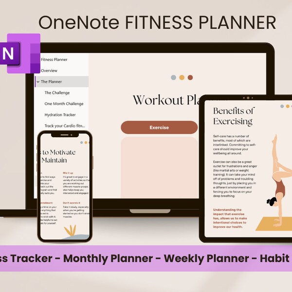 Onenote Fitness Planner Template - Etsy