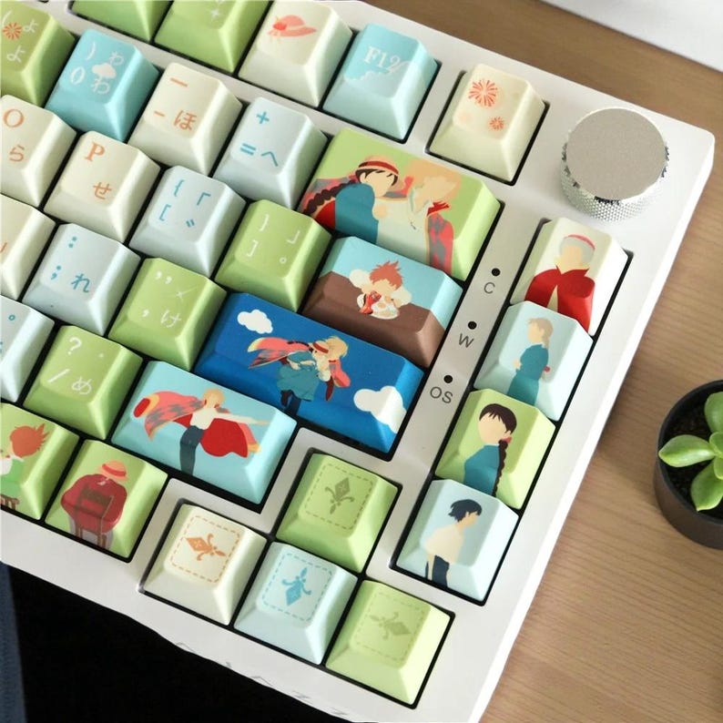 130 Keys Ghibli Anime Japanese Style Keycap, Cherry Profile Keycaps ...