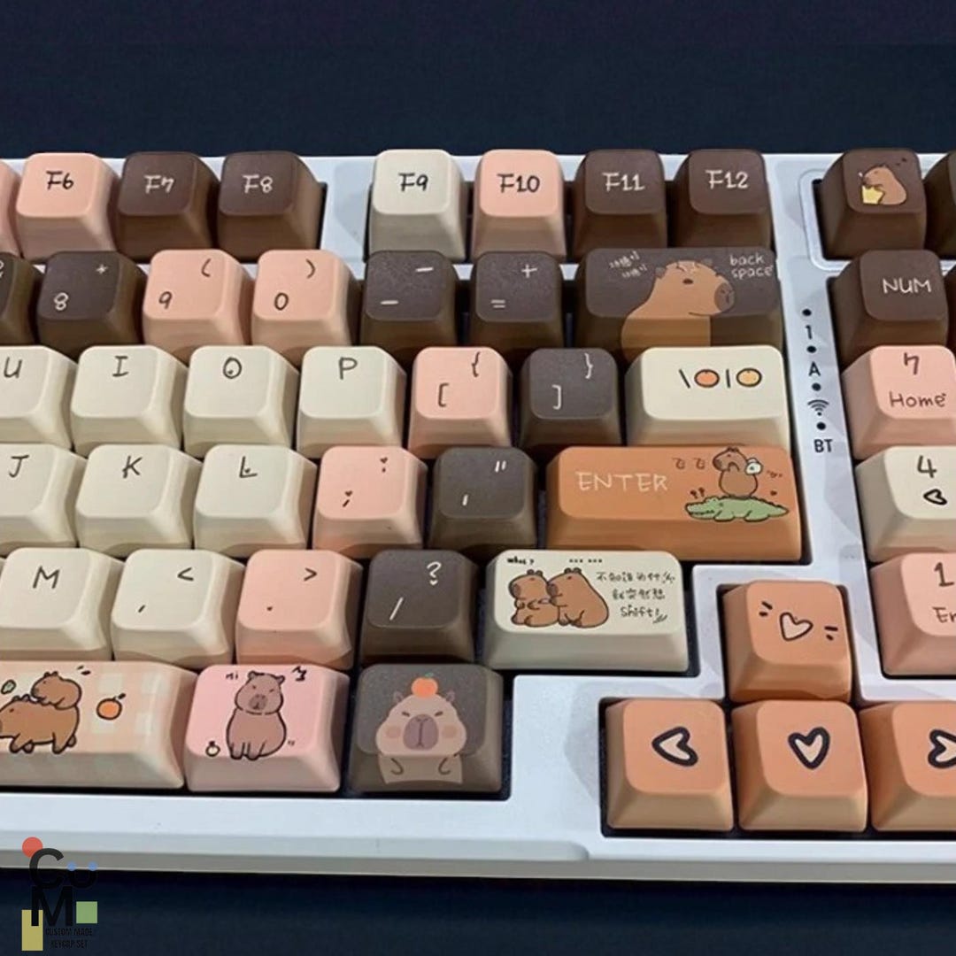 Custom Capybara Keycap Set 134key PBT Cute Keycap Set Full Keyboard ...