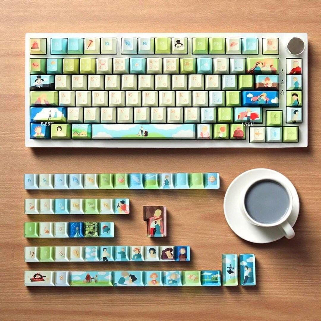 130 Keys Ghibli Anime Japanese Style Keycap, Cherry Profile Keycaps ...