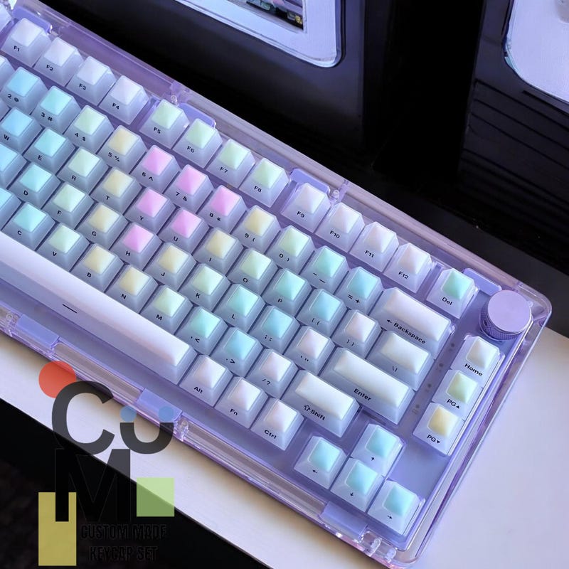 Rainbow Pom Keycaps - Etsy