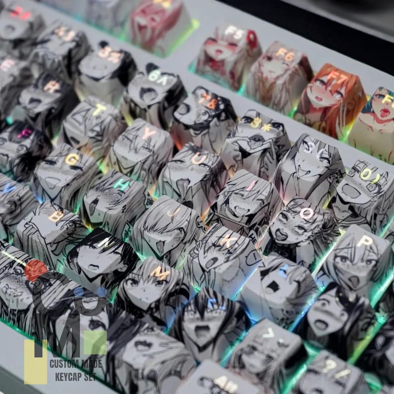 Custom Keycaps, Anime Keycaps Fubuki, 135 Keys Translucent Cute Keycaps ...