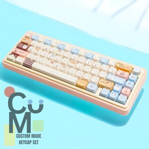 143 PCS Cute Cat Keycaps MAO Profile Anime Keycap Set for Mechanical ...