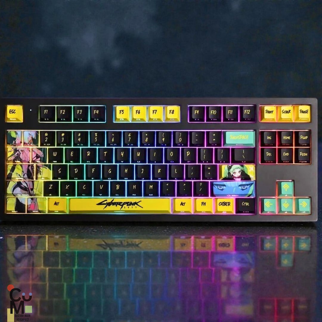 Cyberpunk 2077 Neon Keycaps, 148 PBT OEM Keys, Classic Artisan ...