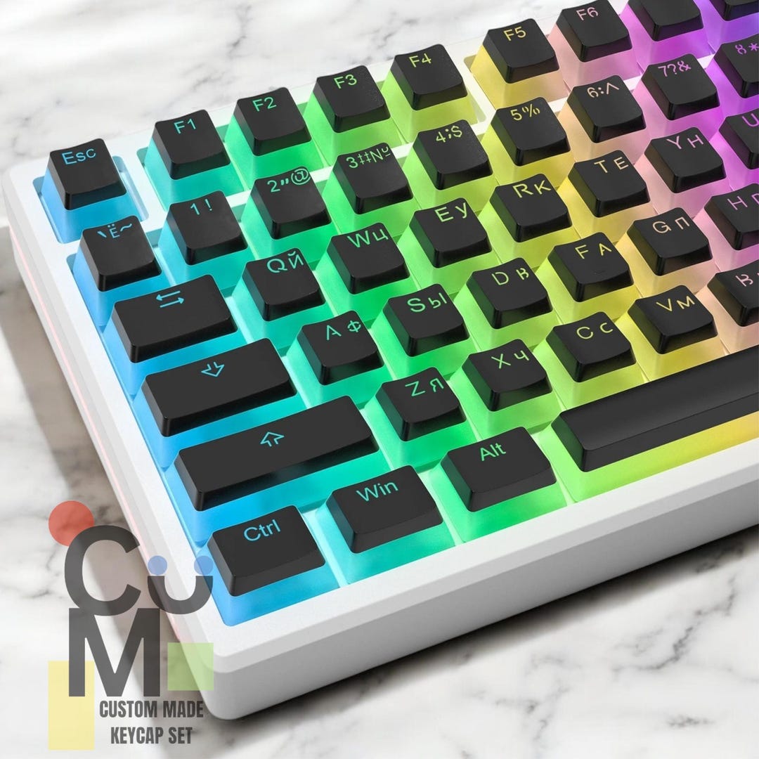 Backlit Keycap Set, Black Pudding Keycap Set, PBT Double Shot Keycaps ...