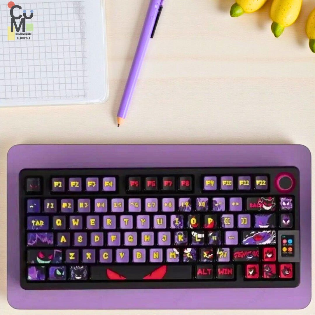 Custom Pokémon Anime Gengar Keycap Set – Custom PBT Sublimation Keycaps ...