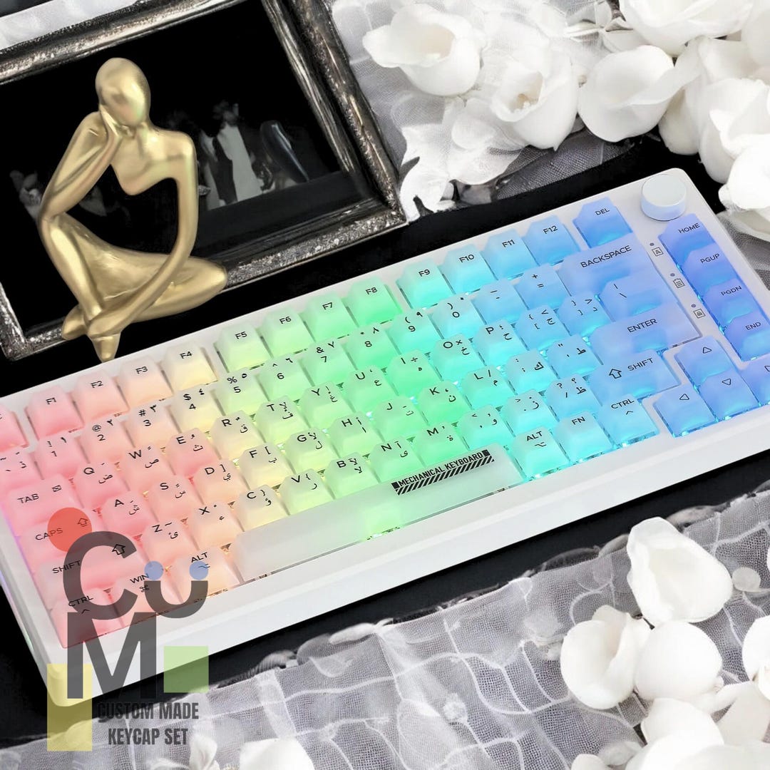 Transparent Keycaps | Full Keycap Set | Arabic Keycaps 124keys | Custom ...