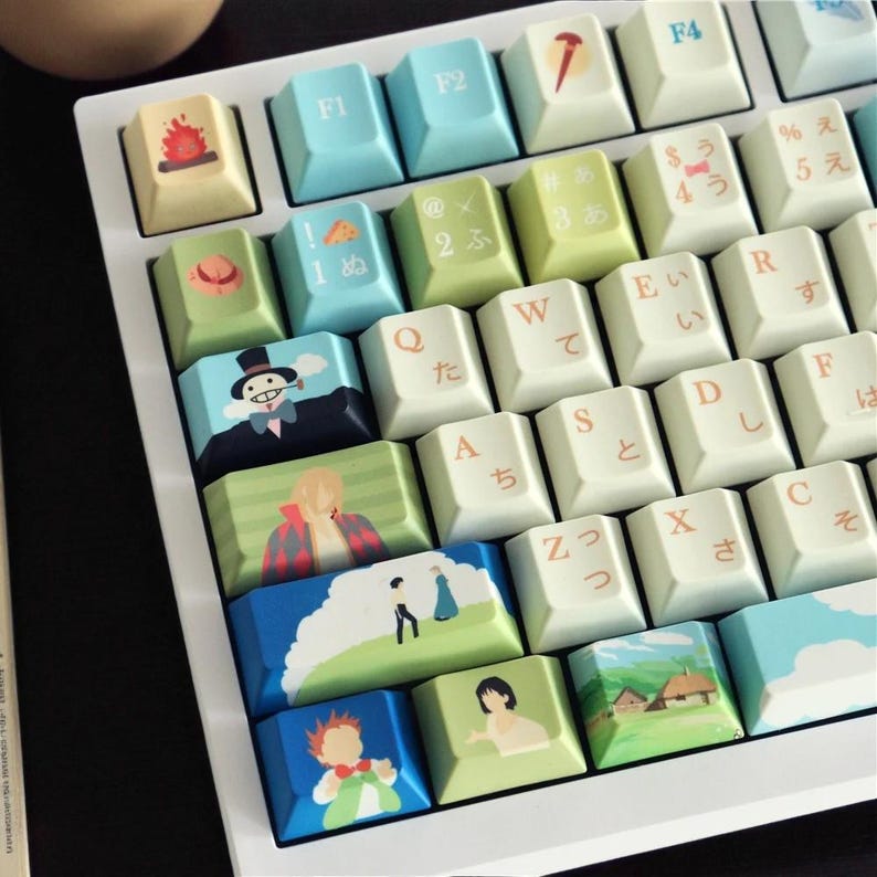 130 Keys Ghibli Anime Japanese Style Keycap, Cherry Profile Keycaps ...