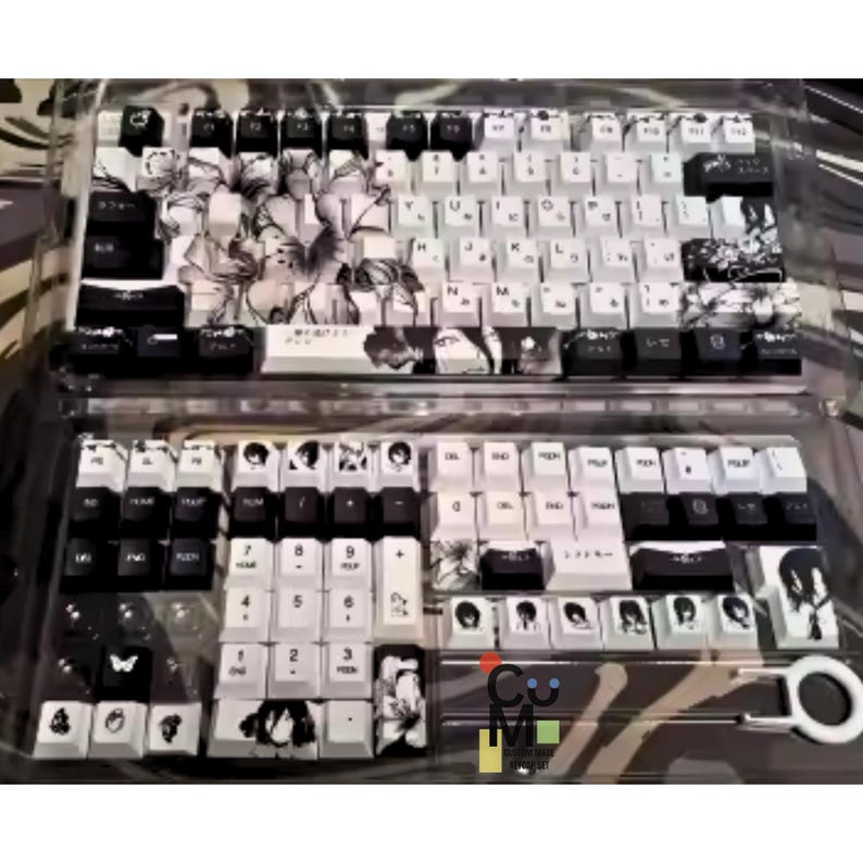 Japanese Style Keycap Set, Bomb Devil Shine-through Keycaps, PBT Cherry ...