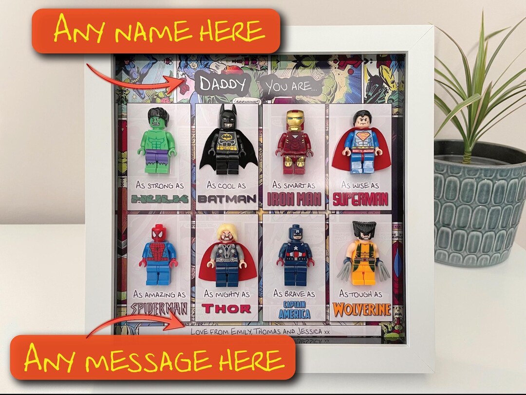 Personalised Superhero Fathers Day Gifts Frames Personalised Daddy ...