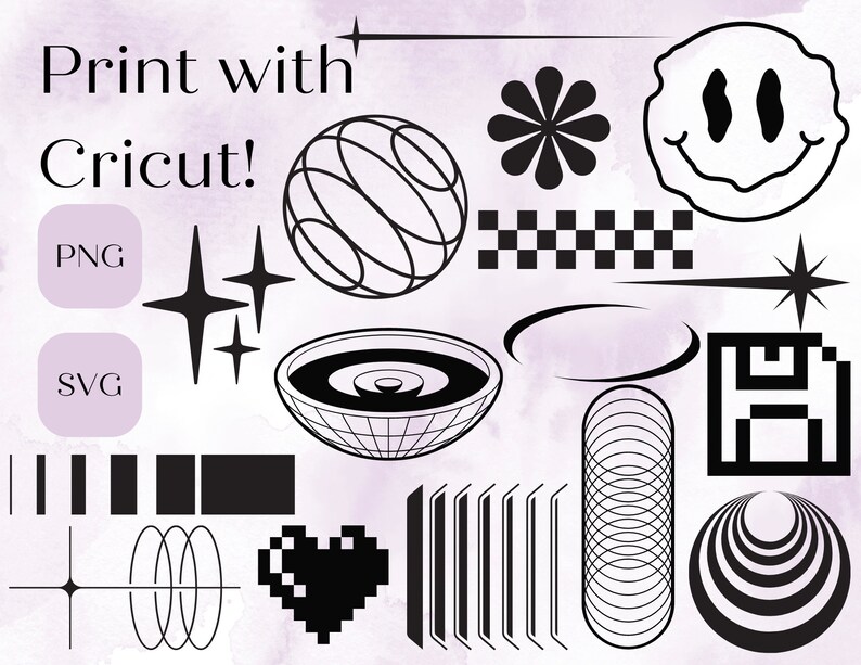 Y2K SVG Bundle, Big Bundle SVG File for Cricut, Retro/aesthetic ...