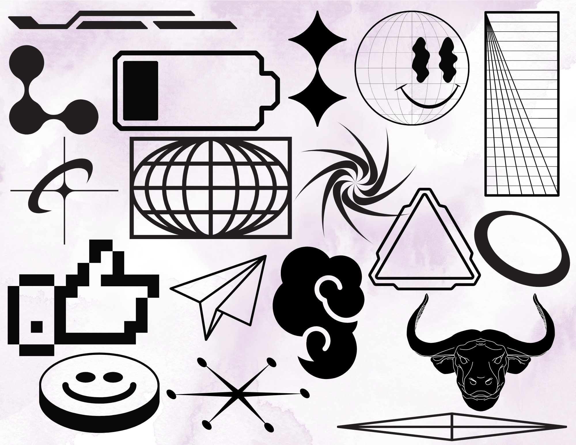 Y2K SVG Bundle, Big Bundle SVG File for Cricut, Retro/aesthetic ...