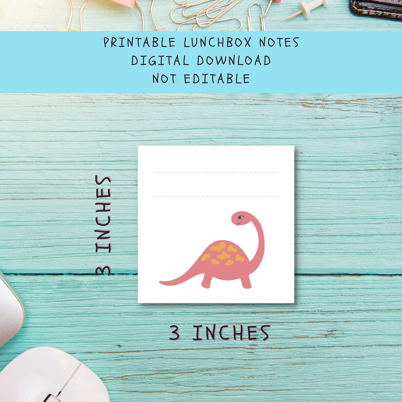 Lunchbox Notes Templates Dinosaur Lunch Box Notes for Kids - Etsy