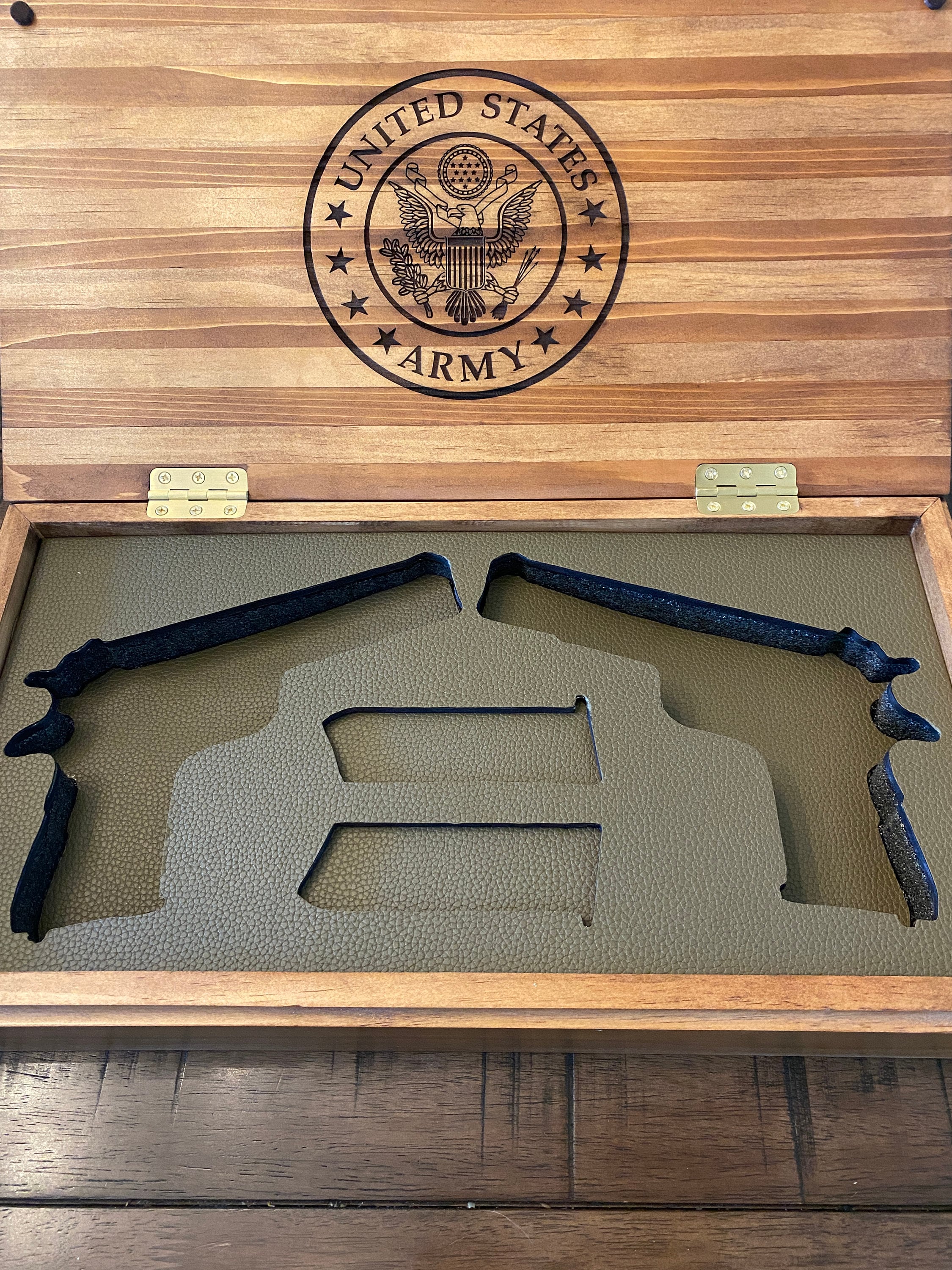 US ARMY DOUBLE 1911 Presentation Display Case for Colt / Ruger / Smith ...