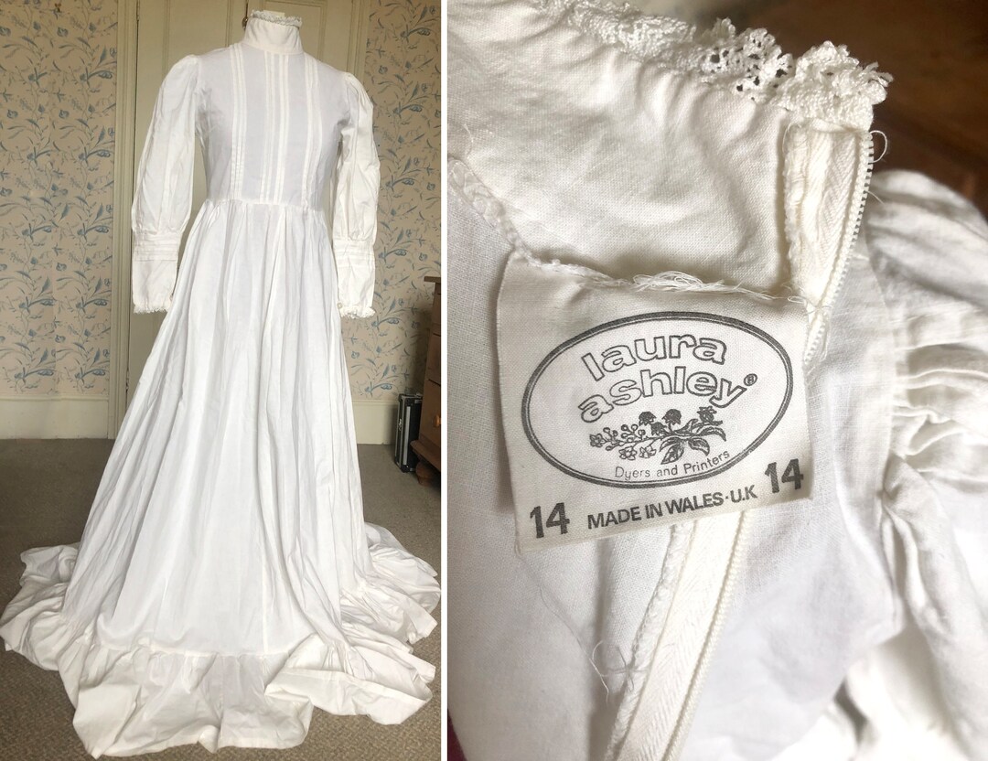 1970s Laura Ashley Dyers and Printers Made in Wales UK White Prairie ...