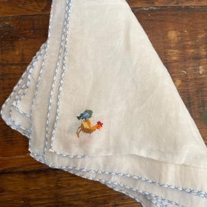 Hand Embroidered Chicken Napkins - Etsy
