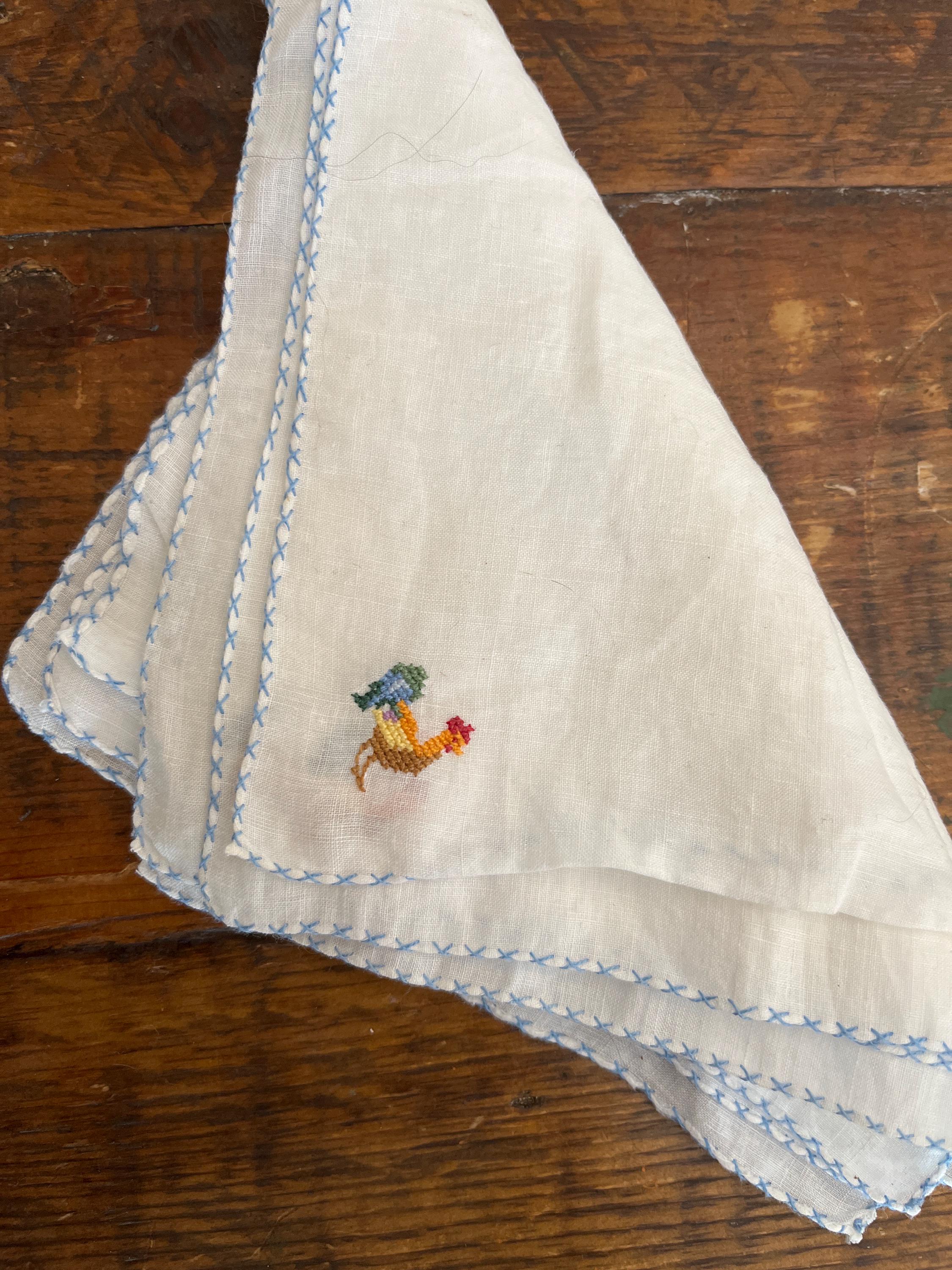 Hand Embroidered Chicken Napkins - Etsy