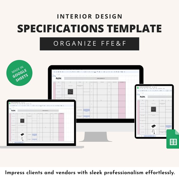 Excel Template Interior Design - Etsy