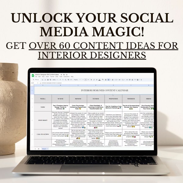 Spreadsheet Template Interior Design - Etsy