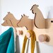 Wooden Farm Animals Coat Rack for Kids, Nursery Wall Hanger With Animal ...