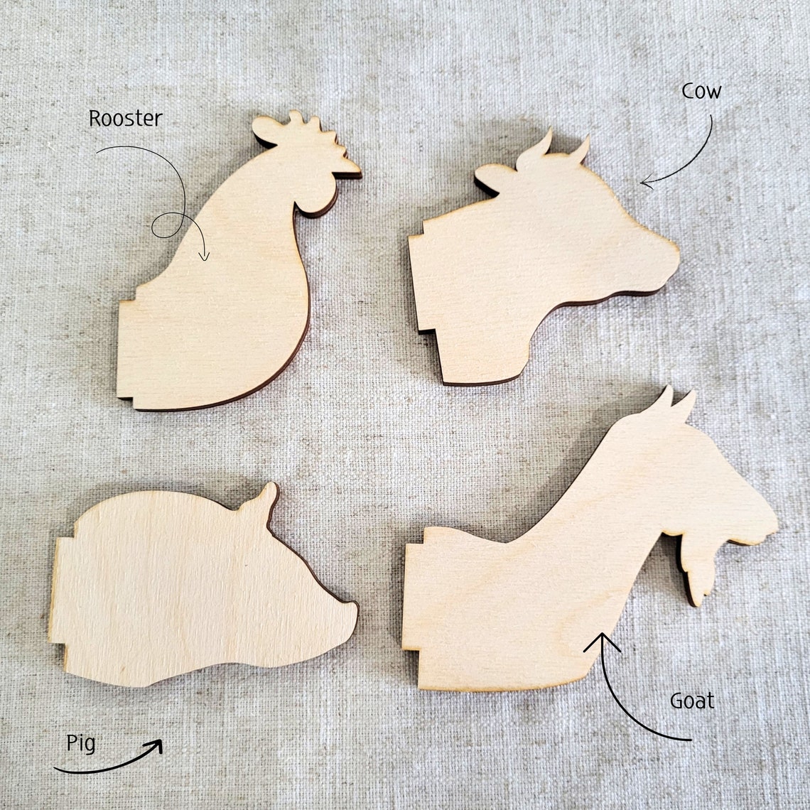 Wooden Farm Animals Coat Rack for Kids, Nursery Wall Hanger With Animal ...