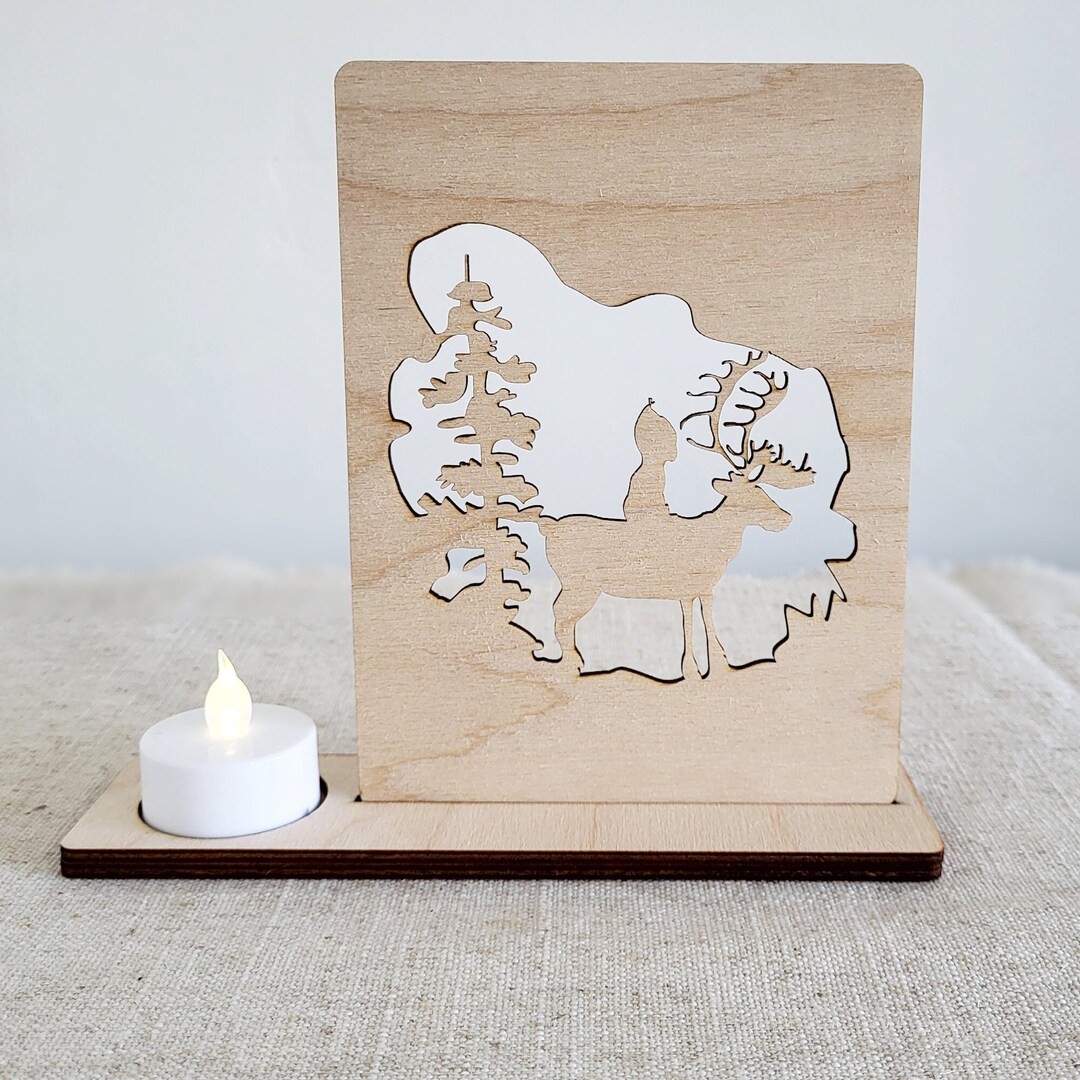Wooden Christmas Card Greeting Card From Wood Personalized - Etsy