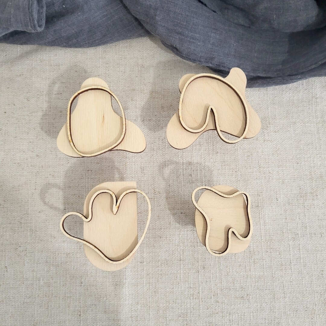 Wooden Drawer Knobs, Nursery Decor, Organic Shapes Drawer Pulls, Retro ...