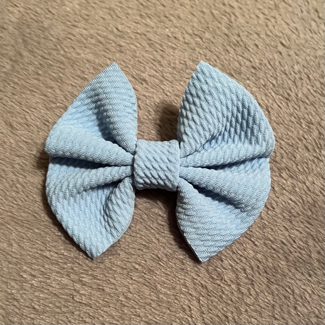 One 4 Double Texture Bow Clips, Liverpool Fabric Hair Bow, Bullet ...
