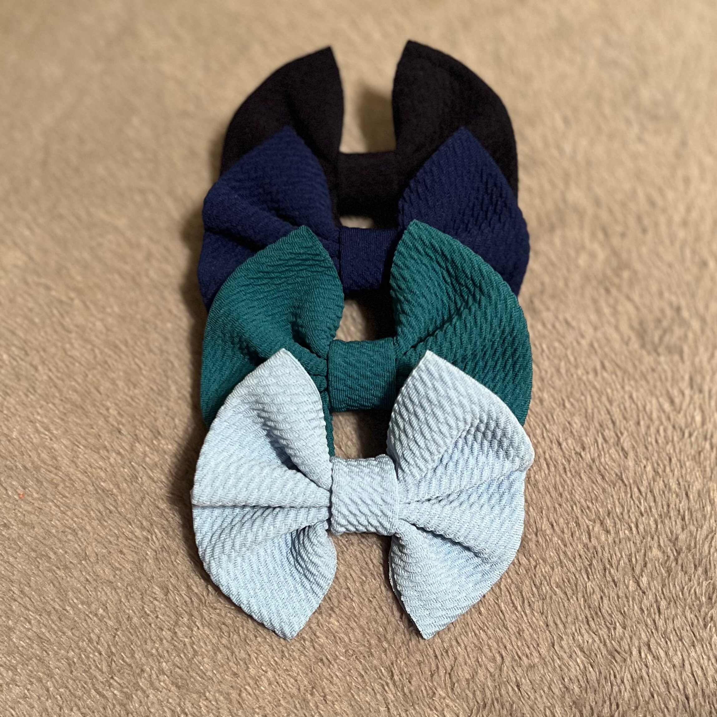 One 4 Double Texture Bow Clips, Liverpool Fabric Hair Bow, Bullet ...