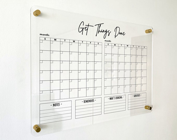 DOUBLE MONTH Custom Family Wall Calendar Personalized Planner - Etsy