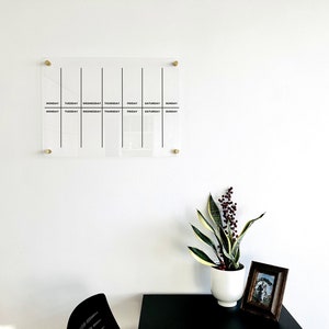 DOUBLE WEEK PLANNER Acrylic Wall Calendar 2025 Personalized Dry Erase ...