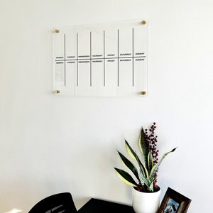 DOUBLE WEEK PLANNER Acrylic Wall Calendar 2025 Personalized Dry Erase ...