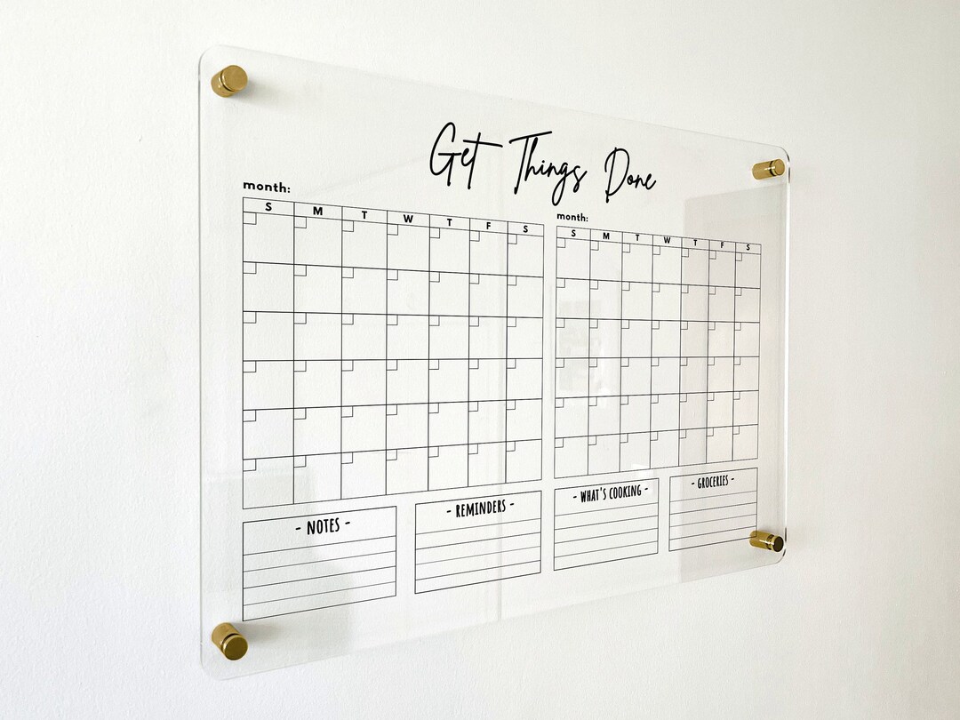 DOUBLE MONTH Custom Family Wall Calendar Personalized Planner Two Month ...