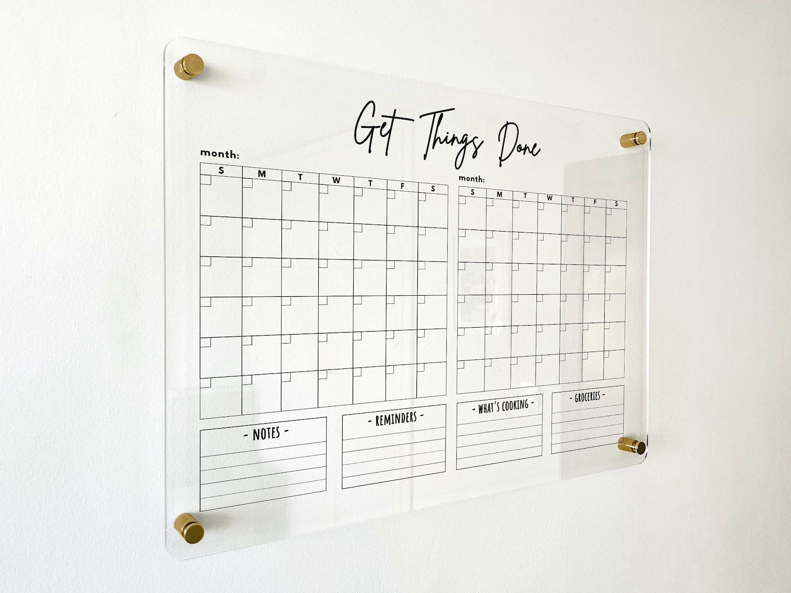 DOUBLE MONTH Custom Family Wall Calendar Personalized Planner - Etsy