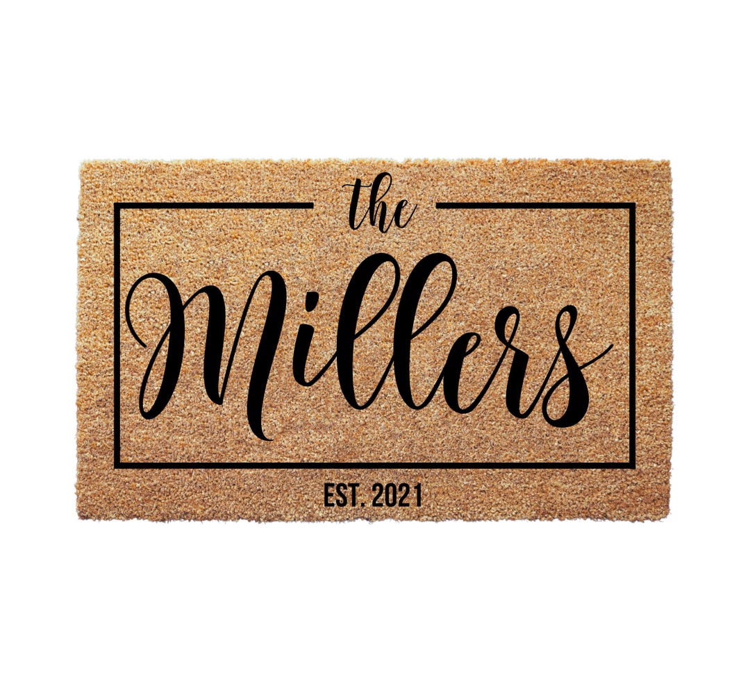Personalized Door Mat Family Name Customized Date Custom Doormat With ...