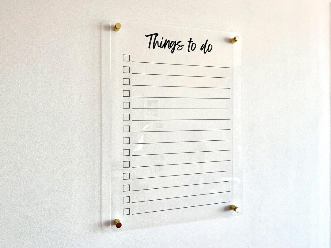 Custom Acrylic to Do List Wall Calendar - Personalized Dry Erase ...