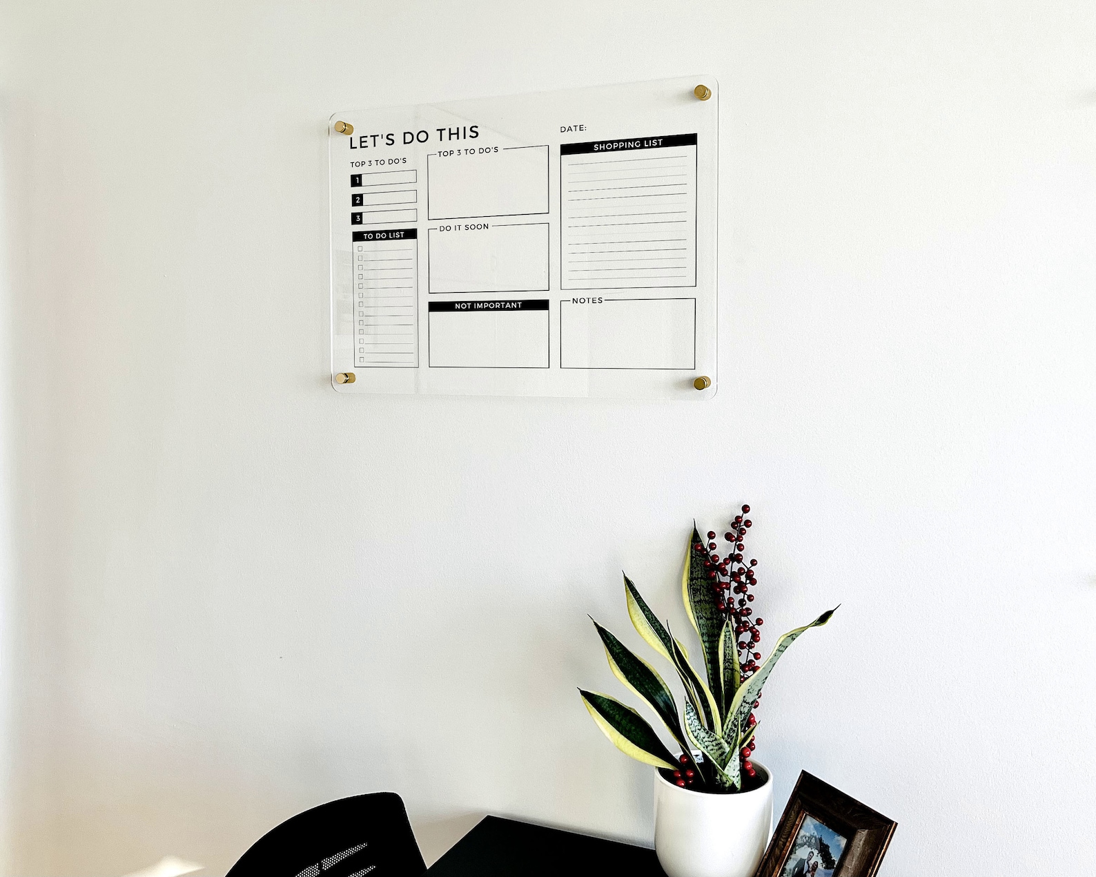 Acrylic Monthly and Weekly Wall Calendar Personalized Dry - Etsy