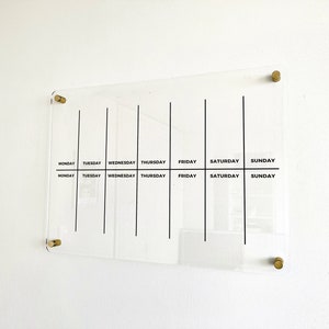 DOUBLE WEEK PLANNER Acrylic Wall Calendar 2025 Personalized Dry Erase ...