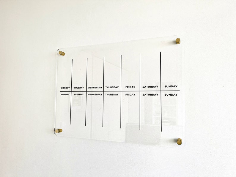 DOUBLE WEEK PLANNER Acrylic Wall Calendar 2022personalized Dry - Etsy