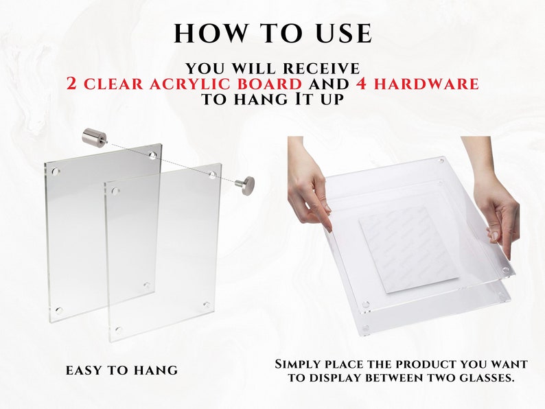 HANG YOUR MEMORIES Frame Wall - Floating Frame, Frameless Frame, Clear ...