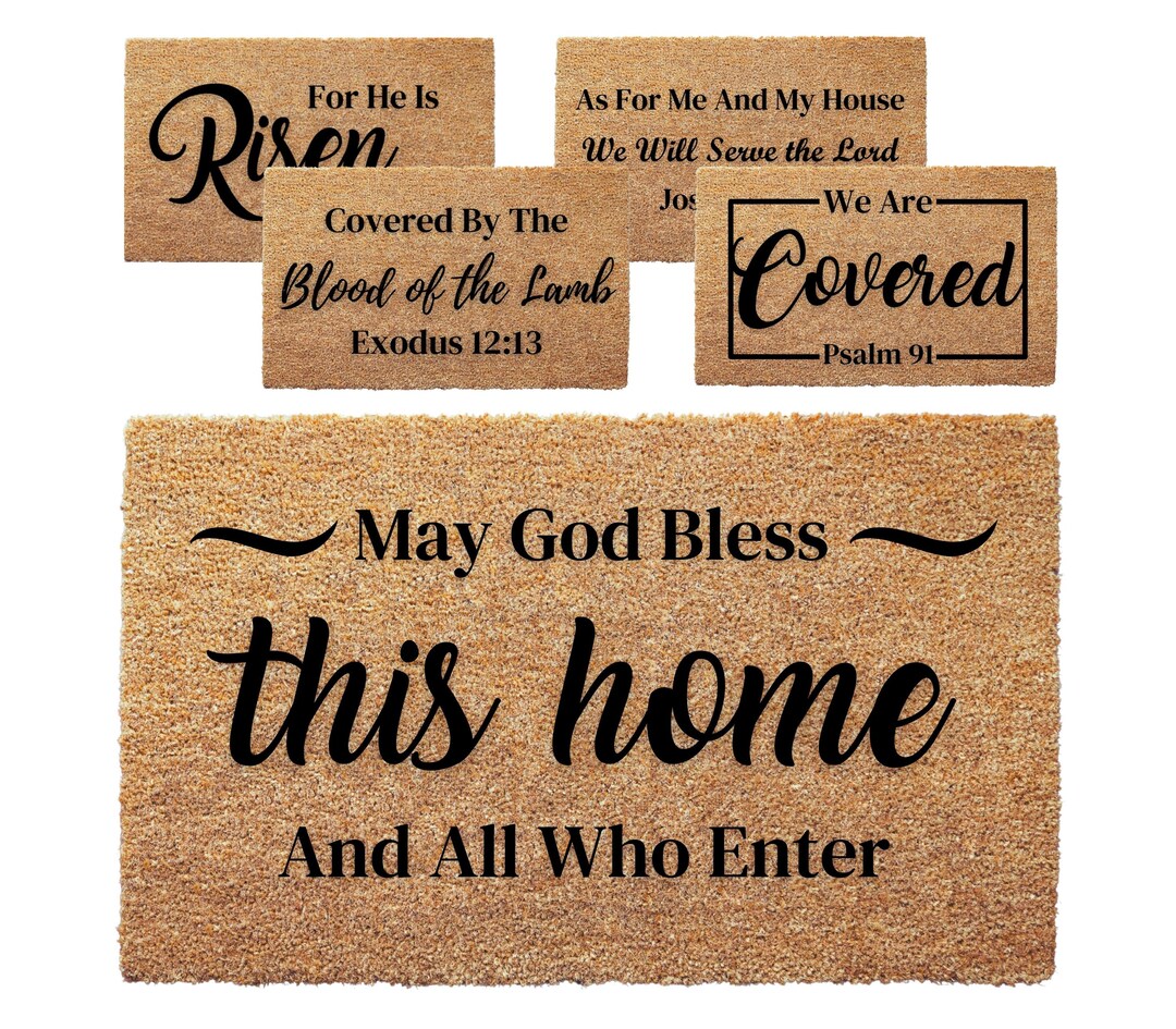 Bible Verse Doormat, 5 Design Options, Christian Doormats, Front Door ...