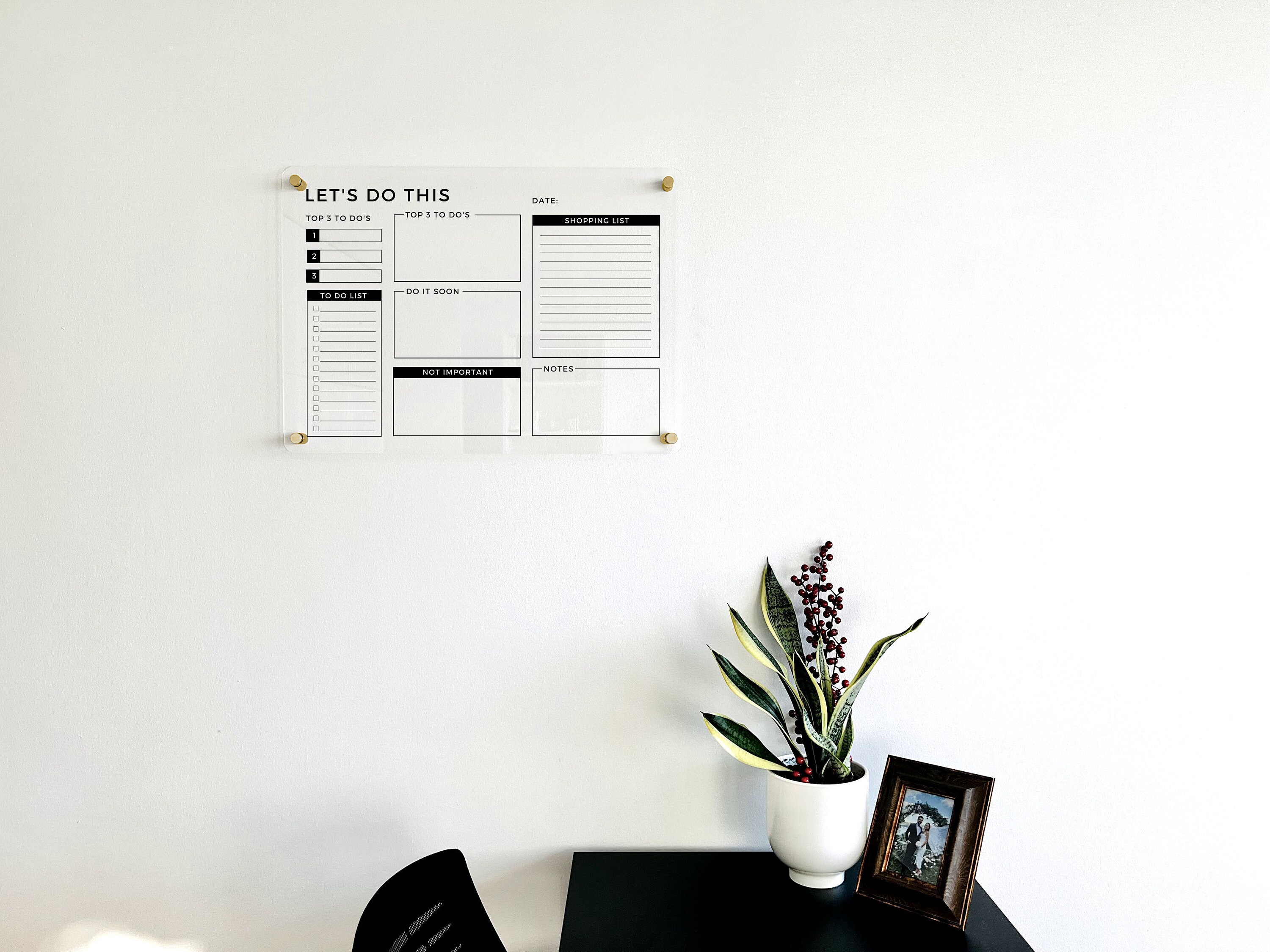 Acrylic Monthly and Weekly Wall Calendar Personalized Dry - Etsy