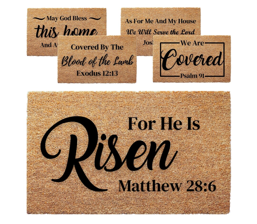 Bible Verse Doormat, 5 Design Options, Christian Doormats, Front Door ...